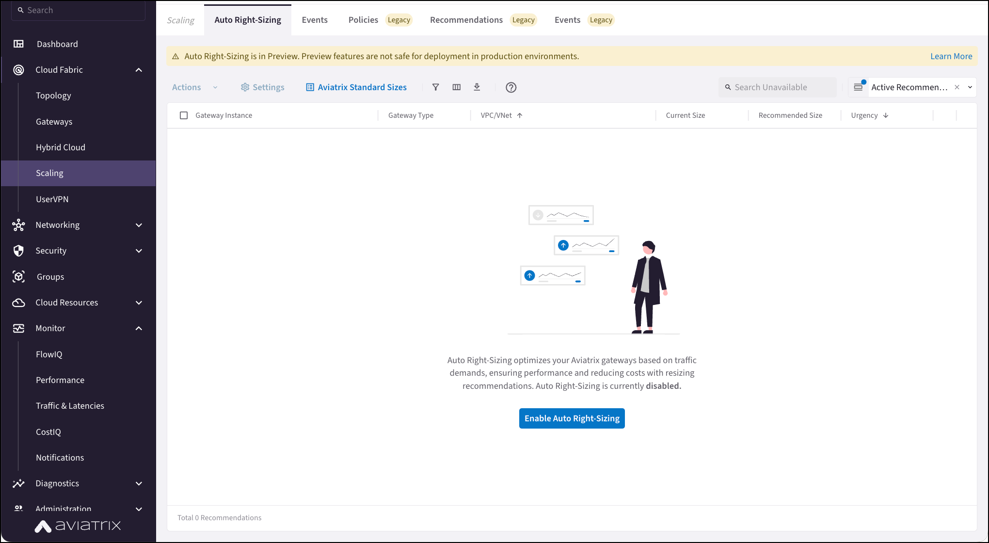 Enabling Auto Right-Sizing :: Documentation