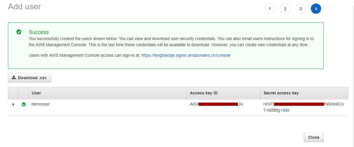 Account with Access Key for AWS China Accounts :: Documentation