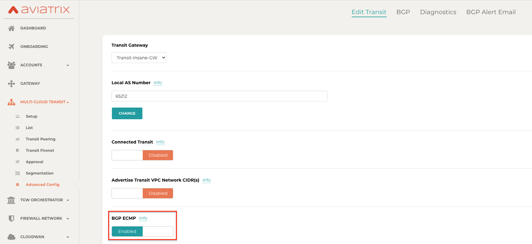 GRE Tunneling for Multicloud Transit Gateway to On-Prem :: Documentation