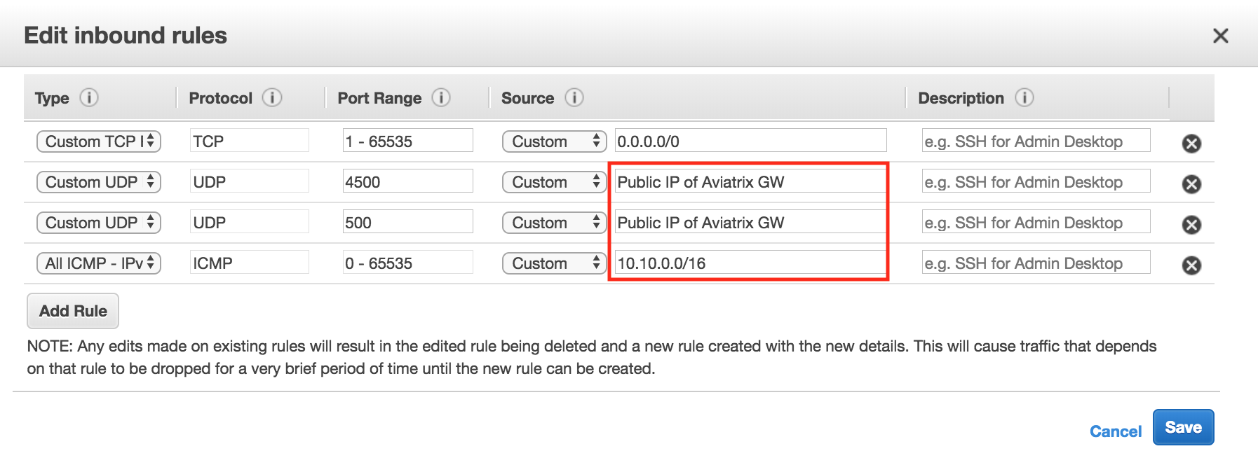 Aviatrix Gateway to Meraki vMX100 :: Documentation